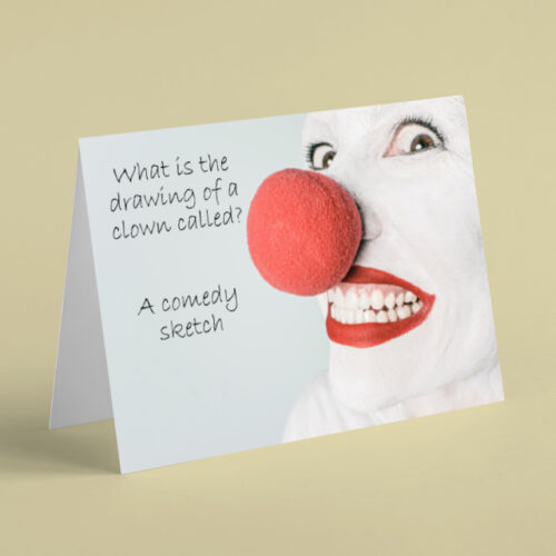 Clown humour birthday card - Beebooh